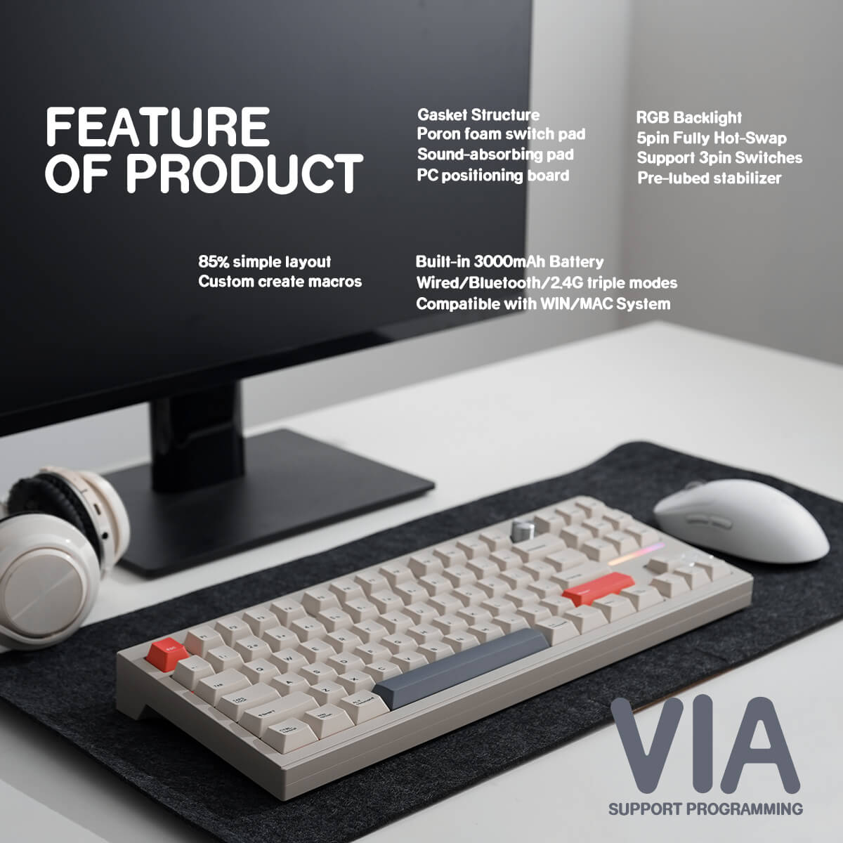 CIDOO V87 Finalkey Mechanical Keyboard