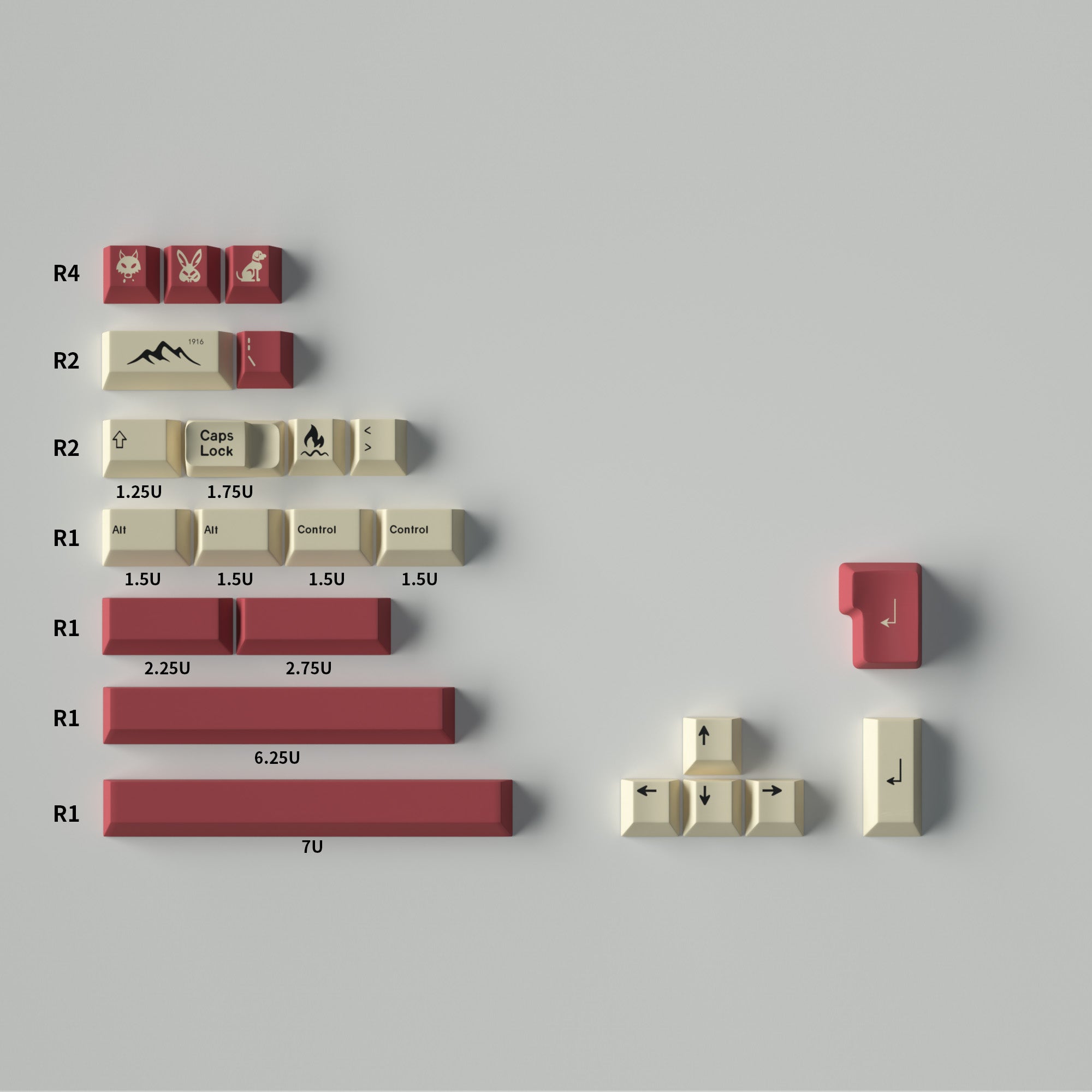 Camping Keycap PBT DYE-SUB Keycaps
